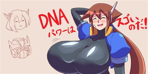 Rule 34 Aile Alternate Breast Size Armpits Huge Breasts Mega Man Mega