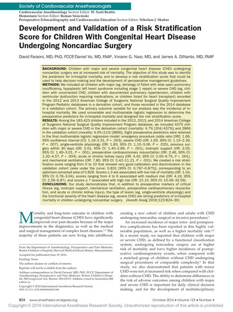 Pdf Development And Validation Of A Risk Stratification Score For