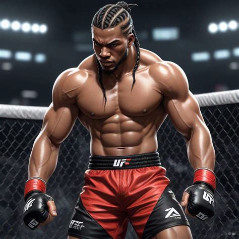 Martial Arts Fighter In The Ufc With Braided Hair Ai Art