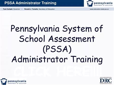 Ppt Pennsylvania System Of School Assessment Pssa Administrator Training Powerpoint