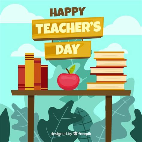 Free Vector Teachers Day Concept With Flat Design Background