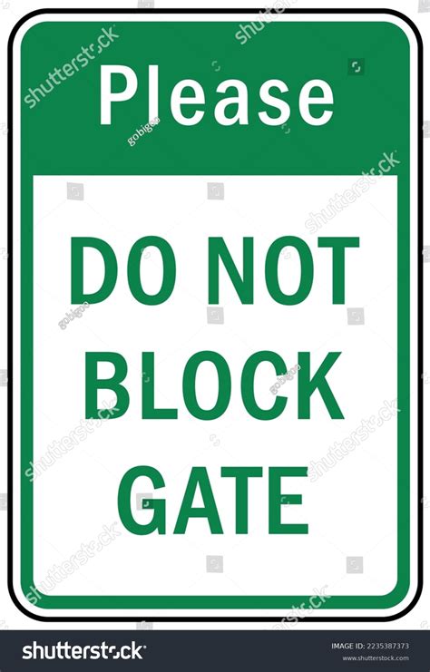 Do Not Block Gate Entrance No Stock Vector Royalty Free 2235387373