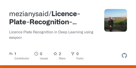 Github Mezianysaidlicence Plate Recognition Deeplearning Licence Plate Recognition In Deep