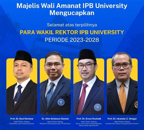 Mwa Tetapkan Nama 4 Wakil Rektor Ipb University Ini Daftarnya
