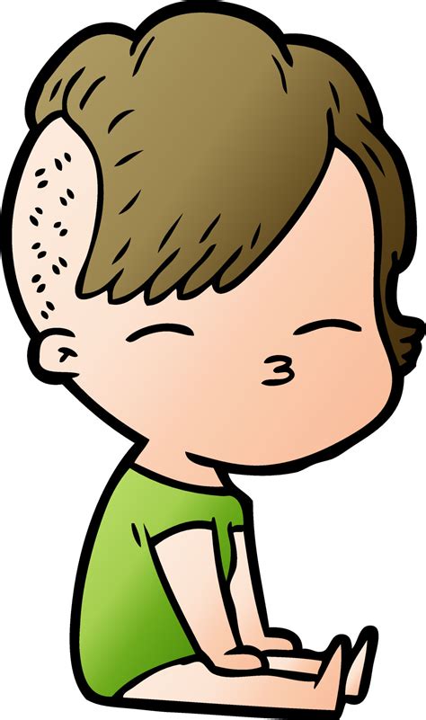 Cartoon Squinting Girl 12444583 Vector Art At Vecteezy