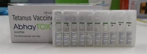 Abhaytox Tetanus Vaccine 0 5 Ml At Rs 8 50 Piece Tetanus Vaccine In Agra Id 25269955391