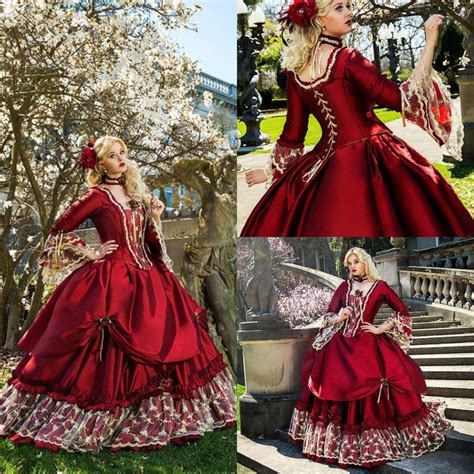Red Victorian Masquerade Ball Gowns