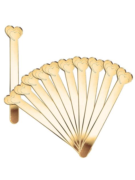 Esp13 Kit Com 10 Palitos Coração Em Acrílico Espelhado Elo7