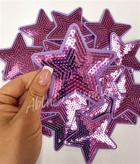 Star Patch Sequin Star Patch Purple Star Patch Trucker Hat Patches Small Star Patches