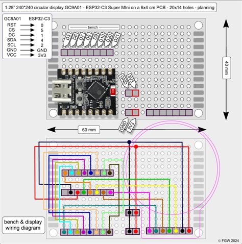 esp32 c3 super mini and 1 28” spi gc9a01 circular tft display arduino projects super mini