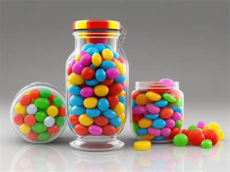 Premium Ai Image Colorful Candy Jar