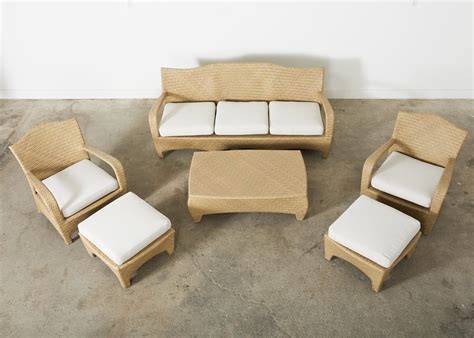 Brown Jordan Havana Wicker Living Room Garden Suite For Sale At 1stdibs