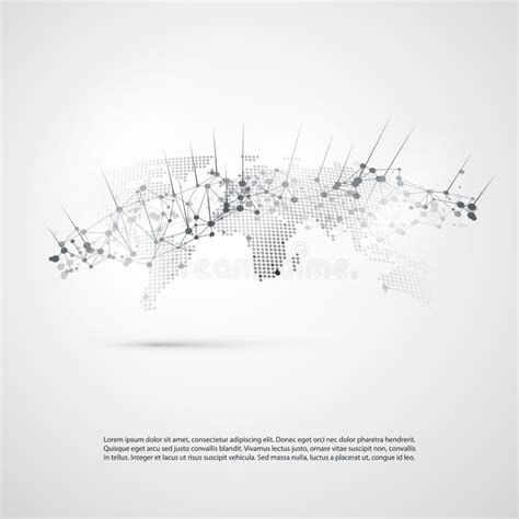 Cloud Computing And Networks Global Digital Connections Internet Concept Stock Vector