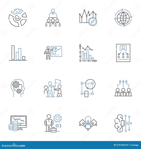 Market Segmentation Line Icons Collection Demographics Psychographics