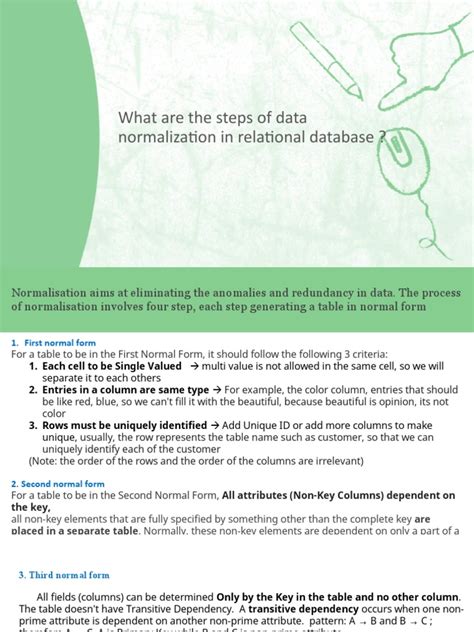 What Are Step Normalization Of Relational Database Pdf