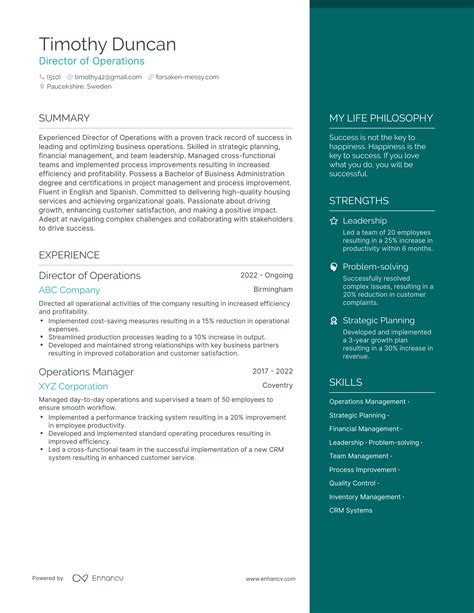 3 Successful Director Of Operations Resume Examples And Writing Tips
