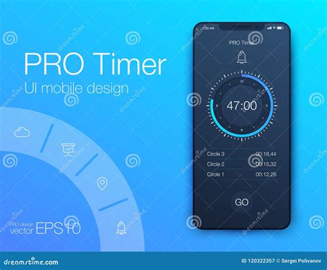 Timer Application Ui Design Concept Stock Vector Illustration Of Media Eps10 120322357
