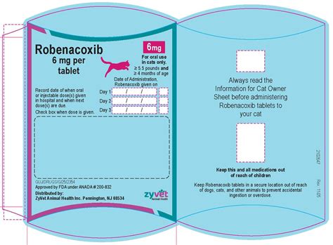 Robenacoxib Zyvet Animal Health Inc Veterinary Package Insert