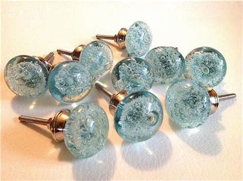 Aqua Glass Bubble Cabinet Knobs Fun Embedded Bubbles Dwyer Home Collection