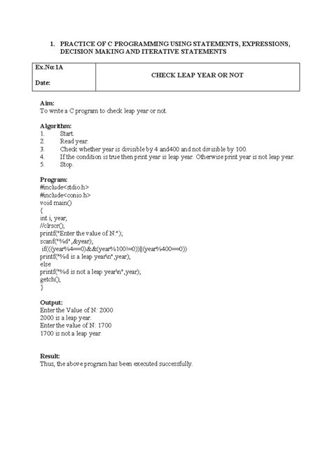 Practice Of C Programming Using Statements 1 Practice Of C