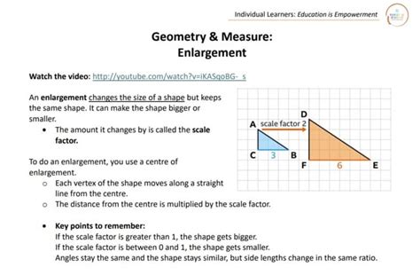 Enlargement And Scale Factor Worksheet Year 7 Geometry Grid Practice