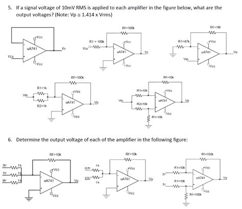 Solved If A Signal Voltage Of MV RMS Is Applied To Each Chegg