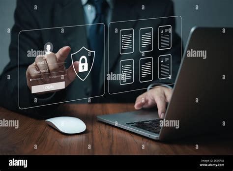 Protect Document Information Security Privacy File In Laptop Virtual