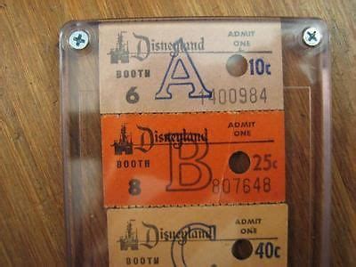 Vintage 1960s Disneyland Booth Purchased Ticket Complete Set Disney E