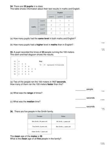 Data Handling Level 6 Teaching Resources