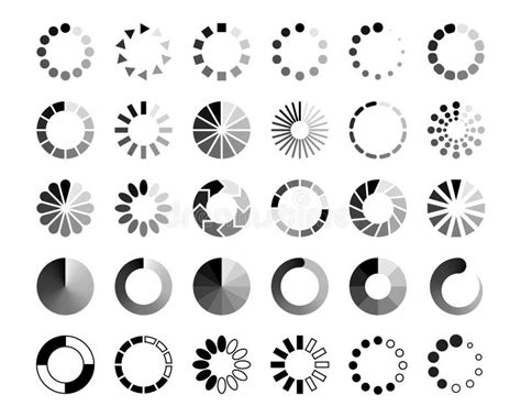 Loading Icons Load Progress Circle Loader Ui Indicator Upload Sign Download Process Round