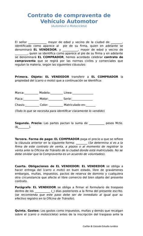 Carta De Compraventa Vehiculo Vrogueboleto De Compraventa Automotor