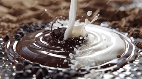 Premium Photo 3d Render Of Milk Pouring Into A Swirling Pool Of