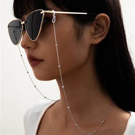 2022 여성용 메탈 비드 선글라스 체인 골드 실버 컬러 체인 안경 체인 패션 주얼리 도매 Aliexpress