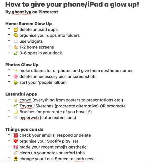 How To Give Your Iphone A Glow Up In Glow Up Ipad Hacks Aesthetic Names