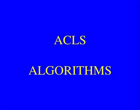 Ppt Acls Algorithms Powerpoint Presentation Free Download Id 298148