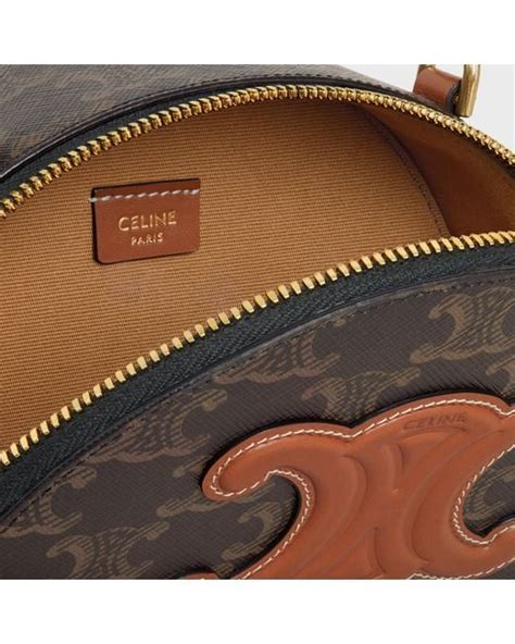 Celine Triomphe Logo Shoulder Bag In Black Lyst