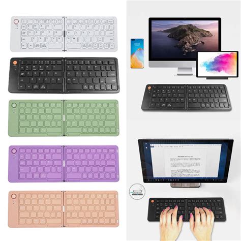 Foldable Wireless Keyboard Rechargeable Bluetooth Compatible Bt Keypad Silent Typing With Stand