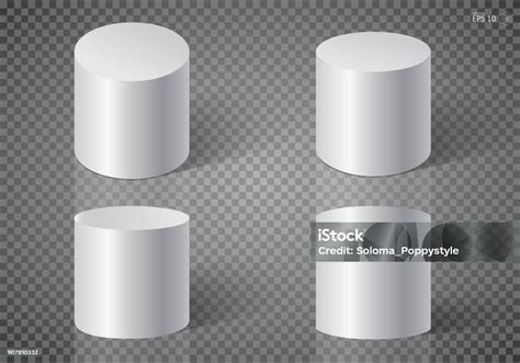 화이트 현실적인 실린더 절연입니다 3d 도형 벡터 집합 0명에 대한 스톡 벡터 아트 및 기타 이미지 0명 개체 그룹 기하 도형 Istock