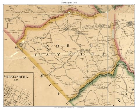North Fayette Township Pennsylvania 1862 Old Town Map Custom Print