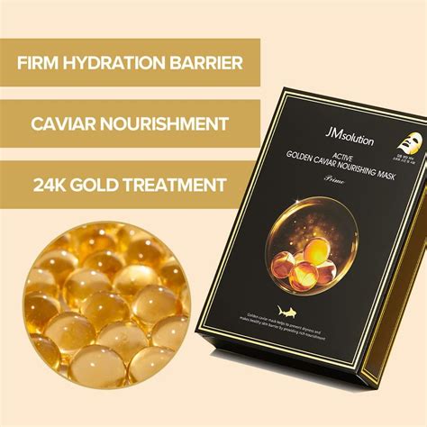 Jmsolution Active Golden Caviar Nourishing Mask 10 Sheets Korean