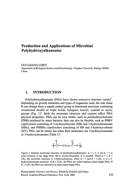 Pdf Production And Applications Of Microbial Polyhydroxyalkanoates