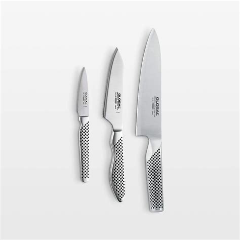 Global Classic 3 Piece Chefs Knife Utility Knife Paring Knife Set