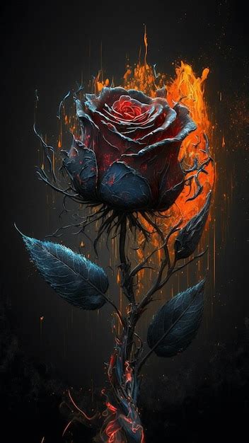 Premium Photo Flaming Rose
