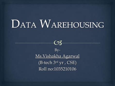 Data Mining And Warehousing Ppt Databases Computer Software And Applications