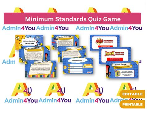 Minimum Standards Quiz Game Admin For You