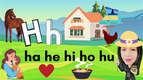Letter Hh Phonics Reading Cv Blends Ha He Hi Ho Hu Youtube