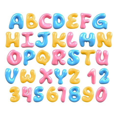 3d Bubbly Letters Clipart Png Bundle Shiny Bubble Font Alphabet Bubble