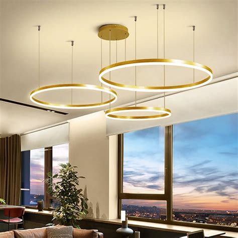 Led Hanglamp Moderne Woonkamer Lamp Hanglamp 3 Ringen Hanglamp Dimbaar