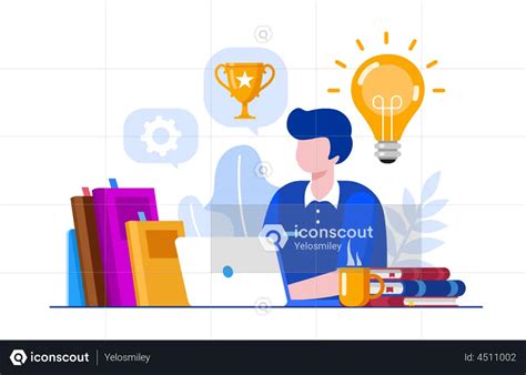 Student Completing Assignment Illustration Free Download School