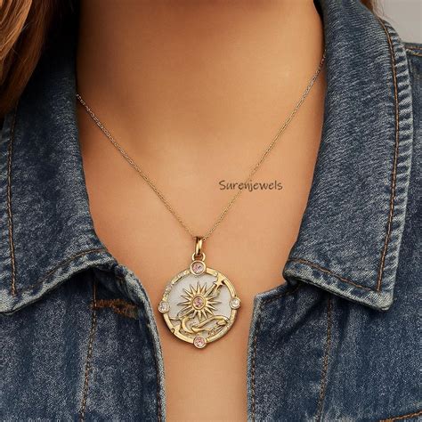 Gemstone Star Moon Disc Pendant Crescent Pendant Etsy